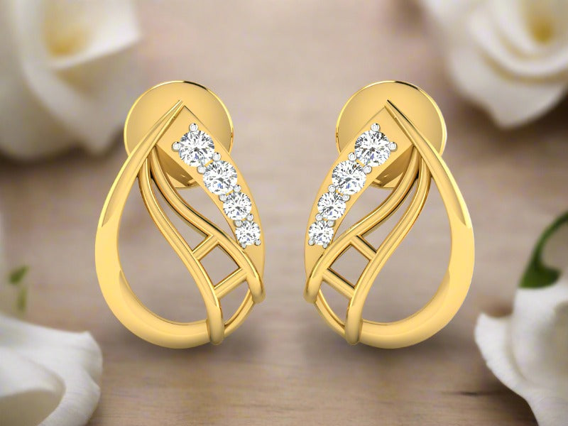 Pleasant Dew Drop Studs - EFIF Diamonds – EF-IF Diamond Jewellery