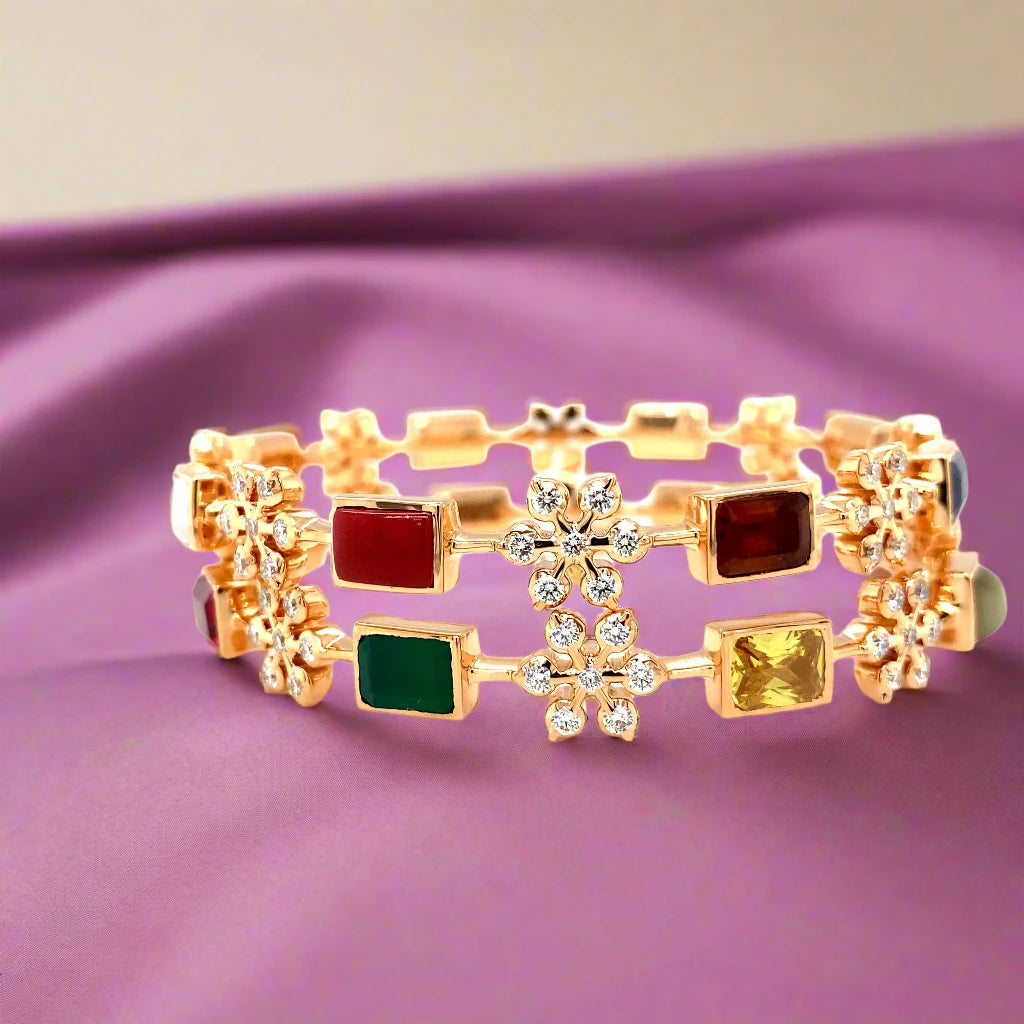 RATNA CLOSE SETTING DIAMOND BANGLE | EF-IF Diamond Jewellery