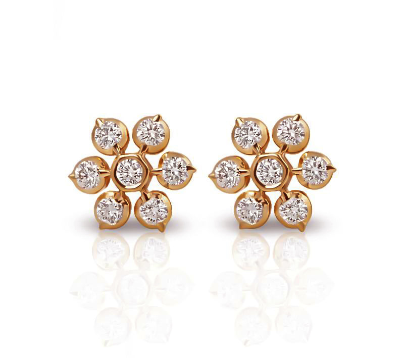 The Amritha Closed Setting 22k Diamond Stud - EFIF Diamonds – EF-IF ...