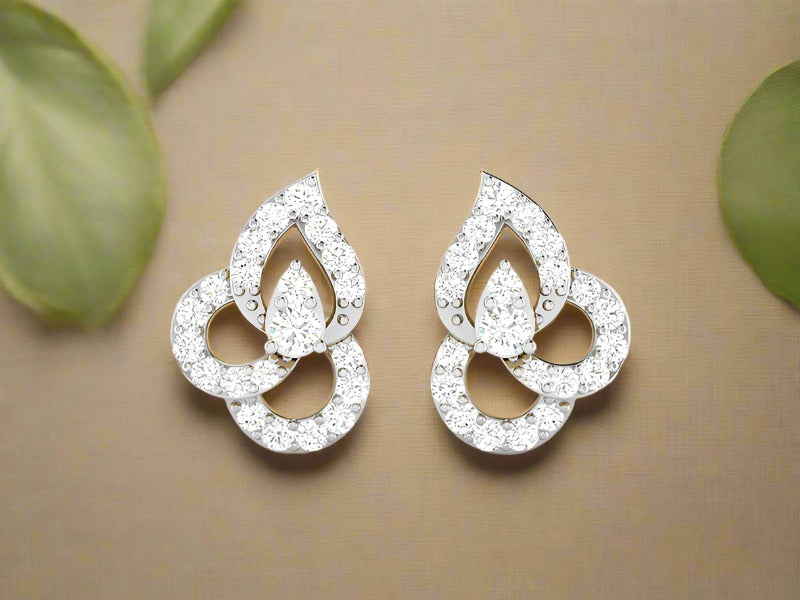 Tri-Petal Diamond Studs - EFIF Diamonds – EF-IF Diamond Jewellery