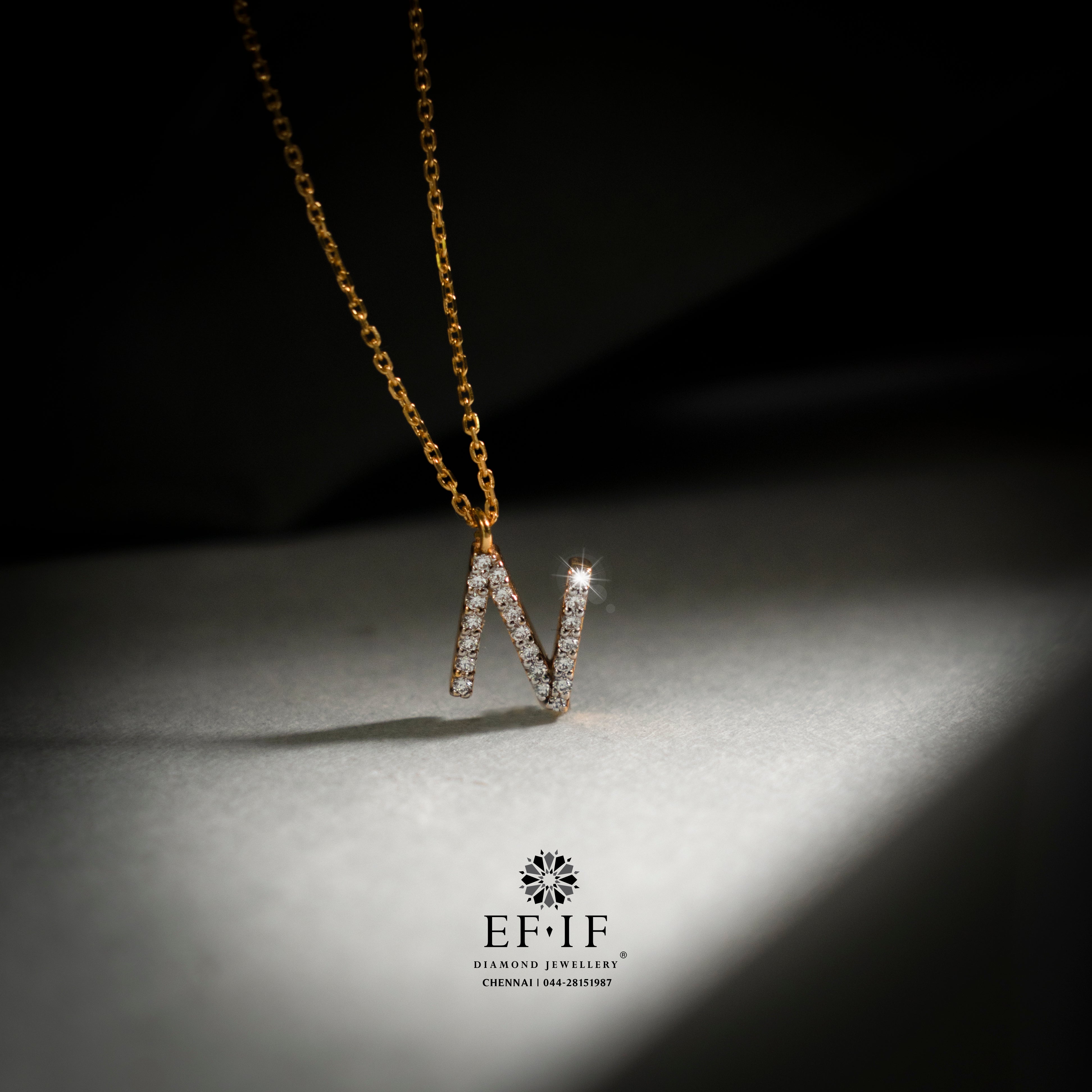 Custom Initial Diamond Pendant - EF-IF Diamond Jewllery. – EF-IF ...