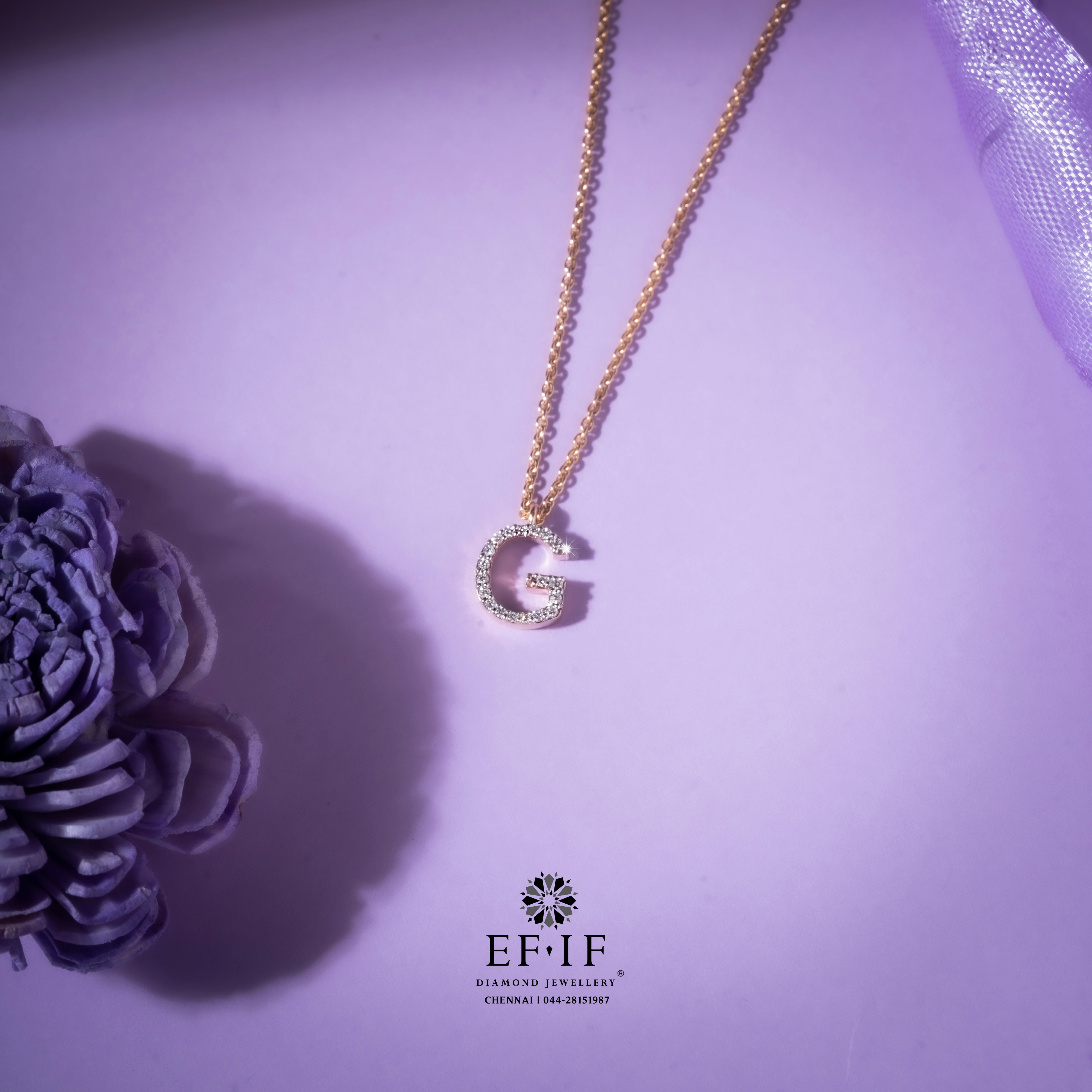 Custom Initial Diamond Pendant - EF-IF Diamond Jewllery. – EF-IF ...