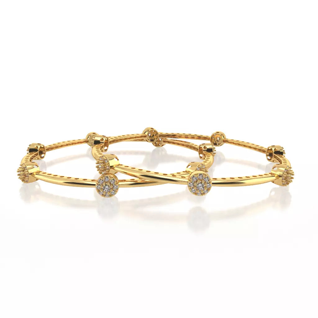 Charmaine 18kt Open Setting Diamond Bangle - EF-IF Diamond Jewellery