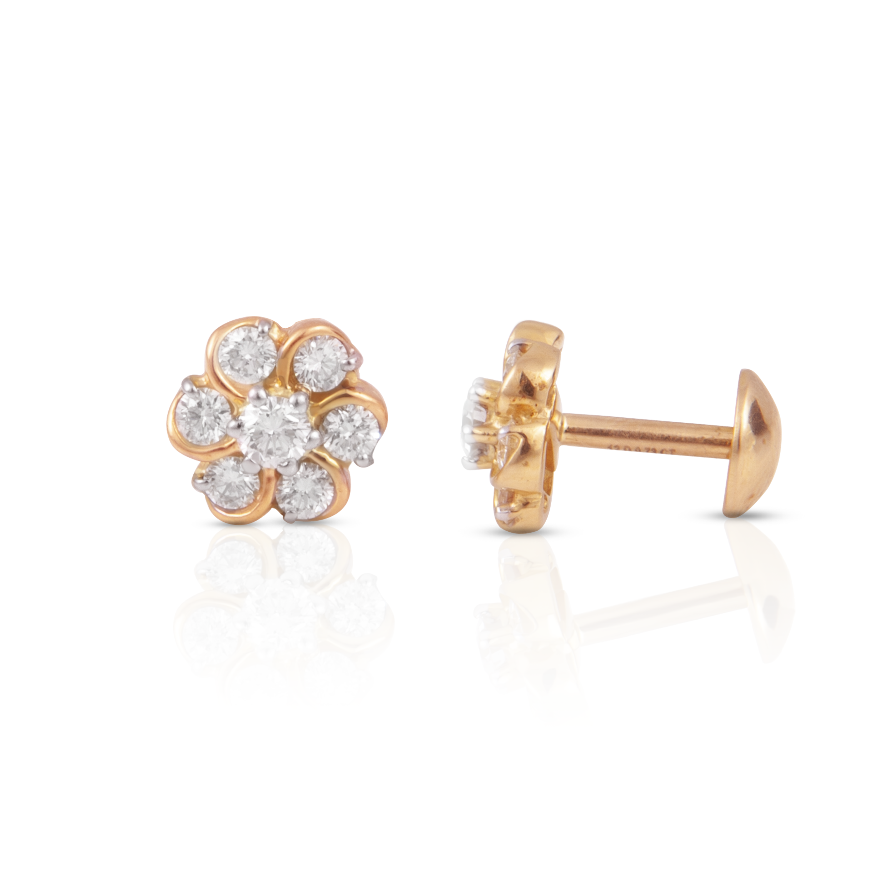 The Evergreen 7 Diamond Closed Setting 22k Stud - EFIF Diamonds – EF-IF ...