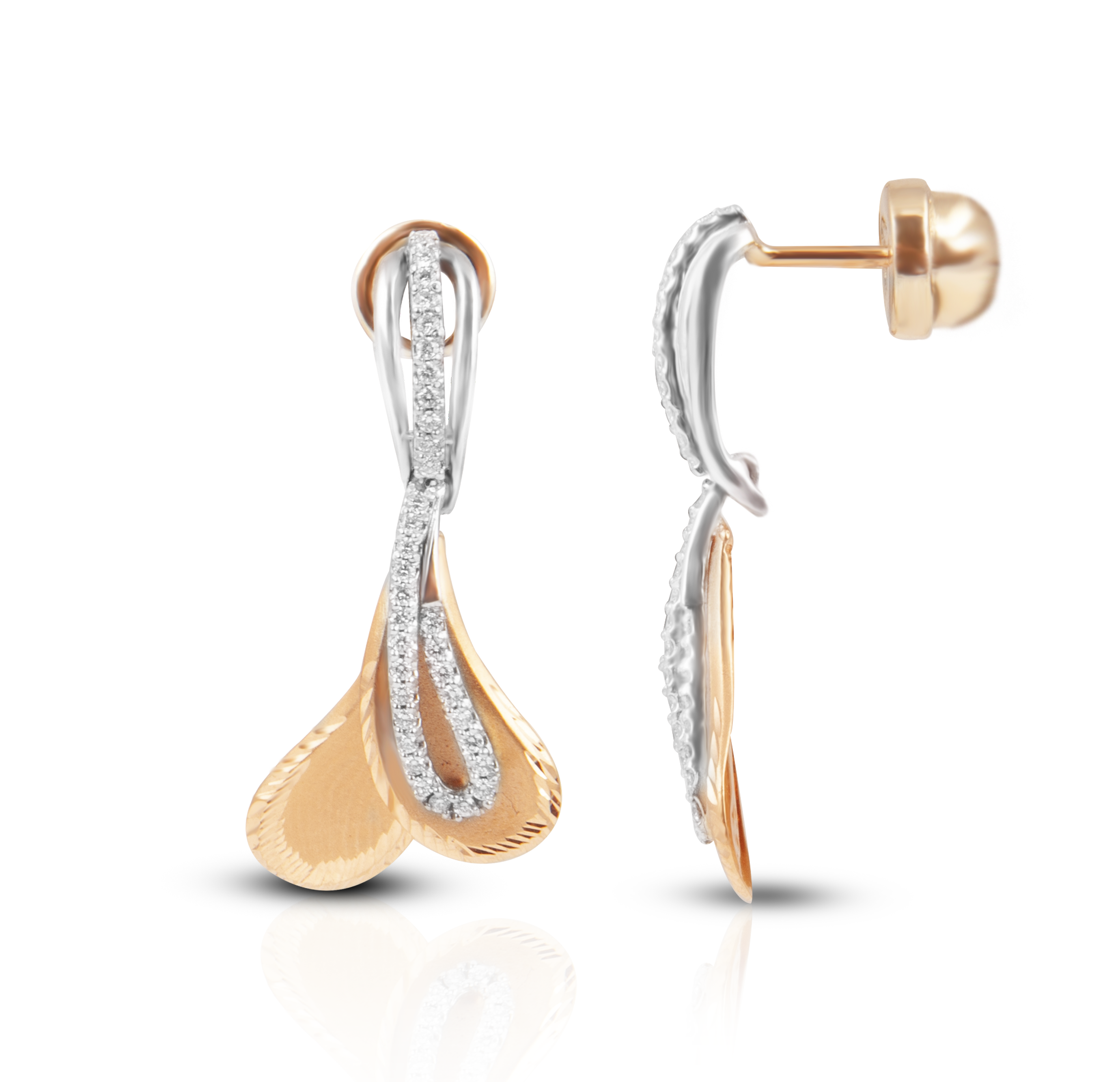 The Elite 18k Rose Gold Italian Diamond Earrings - EFIF Diamonds – EF ...